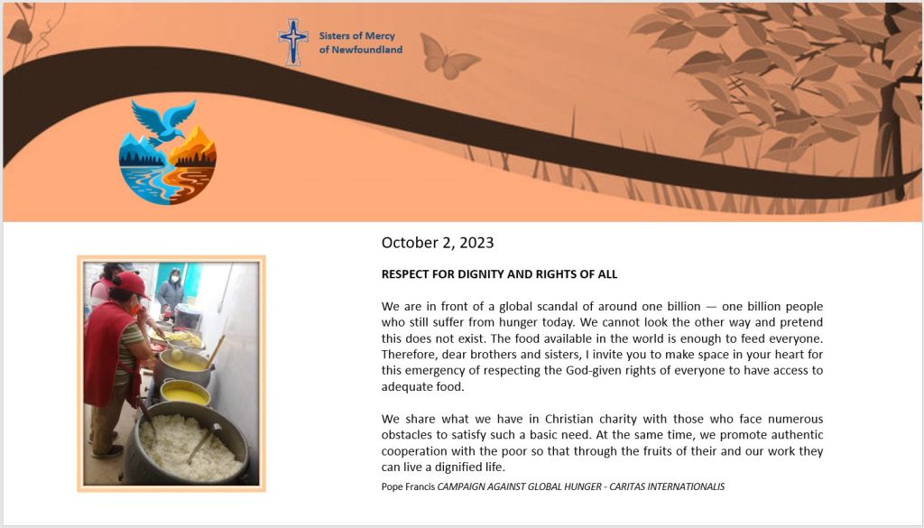 Season of Creation: Week Five Prayers – Sisters of Mercy of Newfoundland